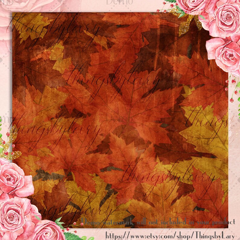 18 Fall Leaf Digital Papers 300 Dpi Instant Download Commercial Use ...