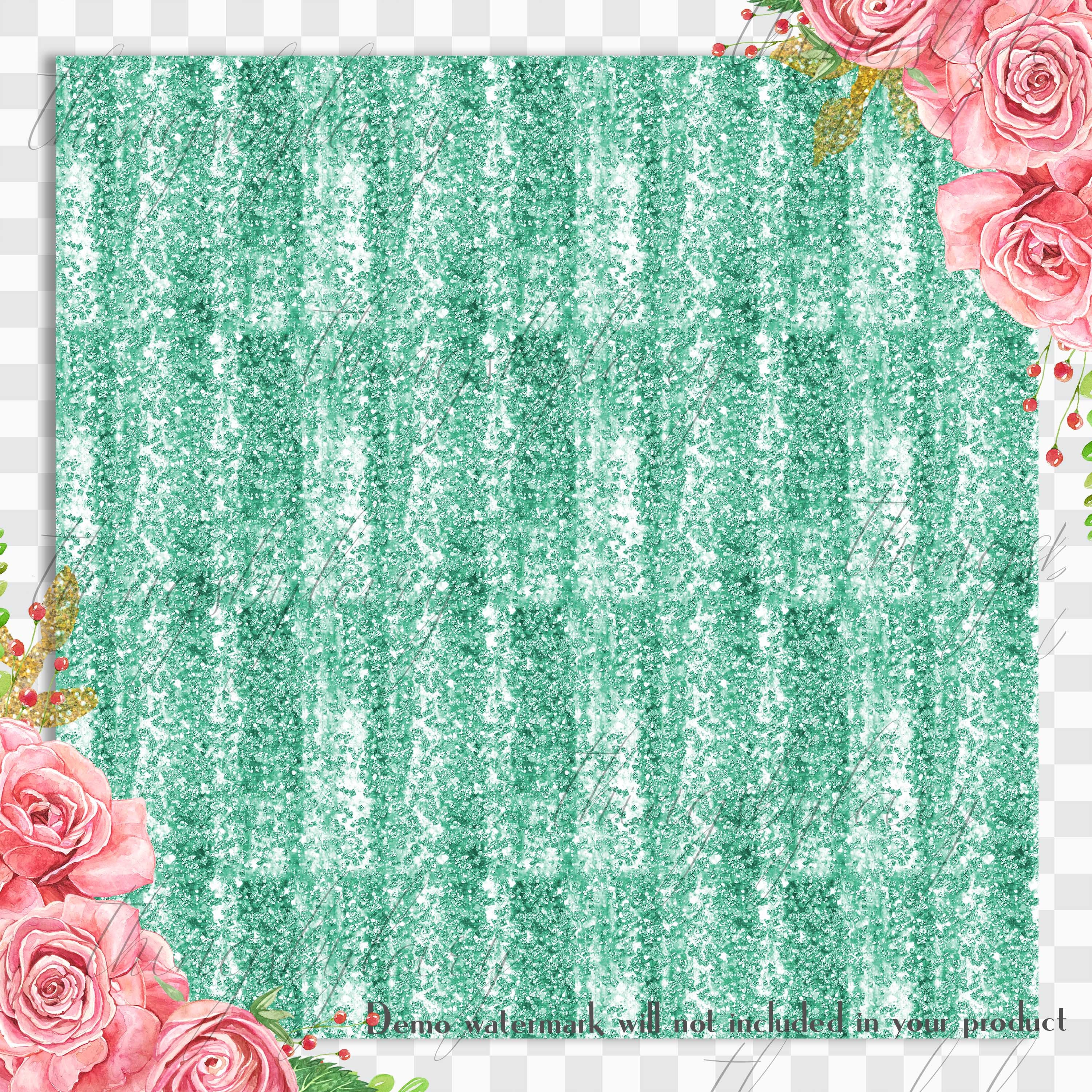 34 Mint Glam Digital Papers 12x12" Commercial Use Instant Download 300 ...