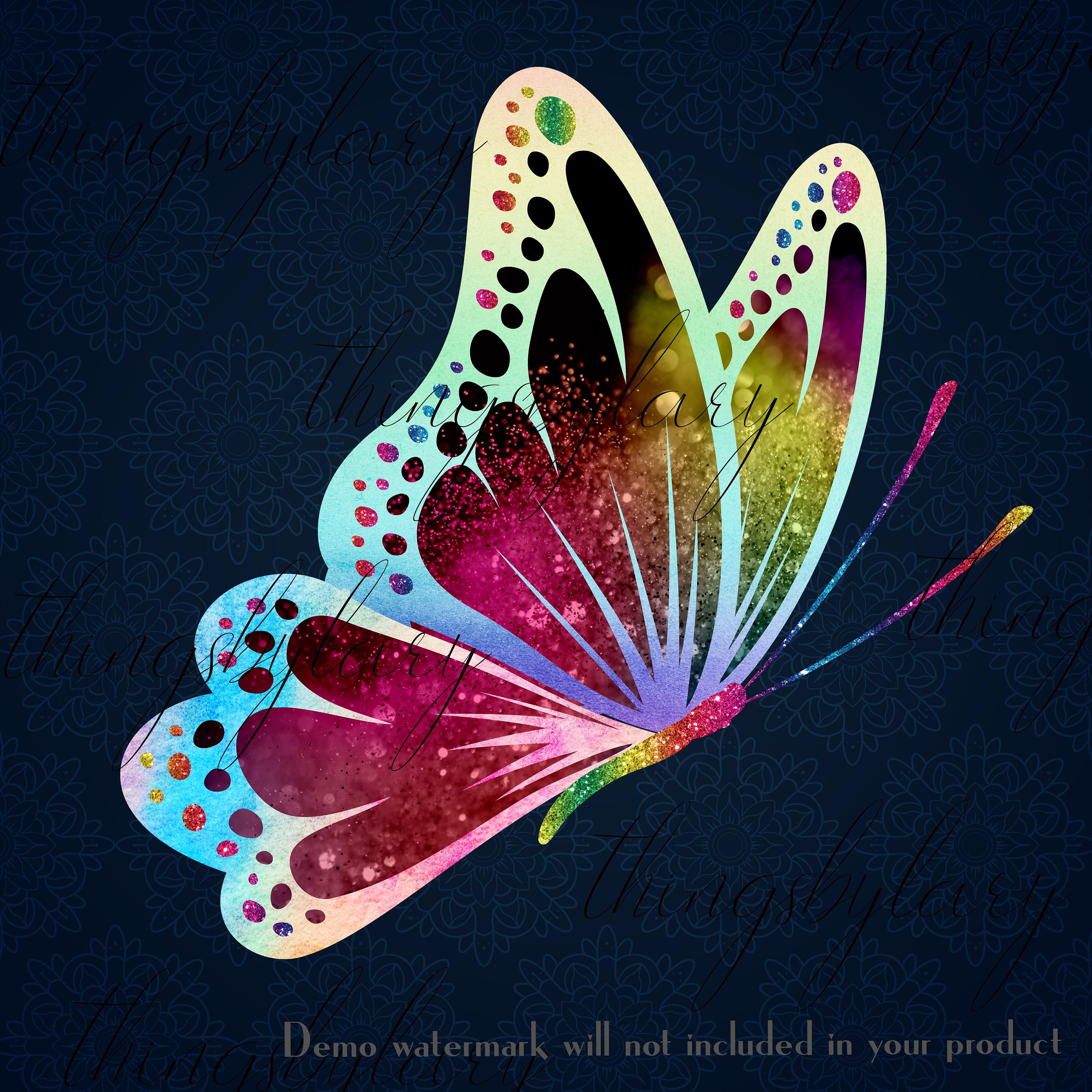 30 Rainbow Glitter & Watercolor Butterfly Clip Arts 300 Dpi | Etsy