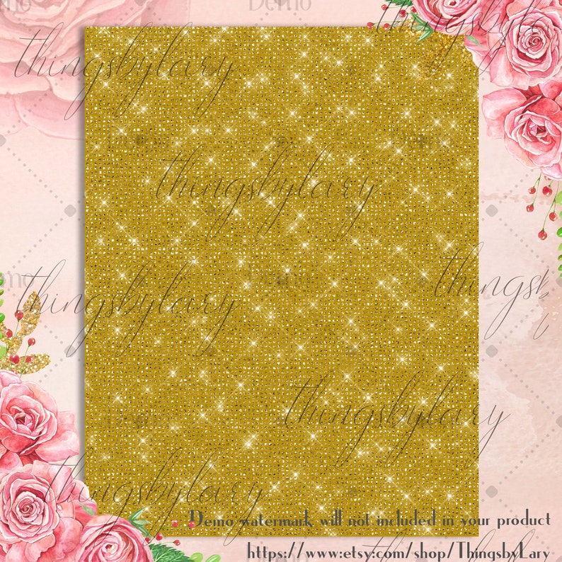 42 Gold Glitter Papers 8.5 X 11 Inch 300 Dpi Planner Paper | Etsy