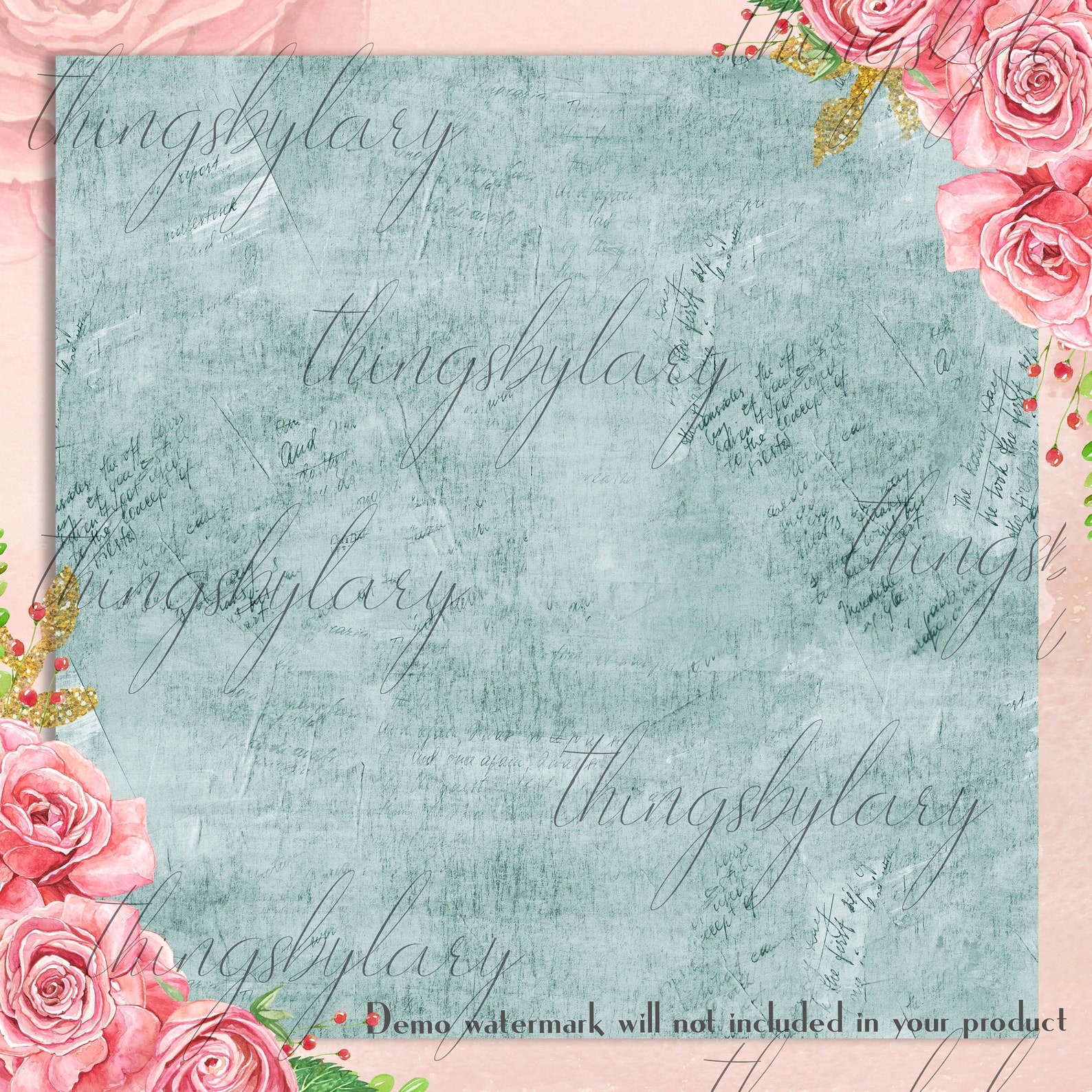 100 Seamless Vintage Script Digital Papers 12x12" 300 Dpi Commercial ...