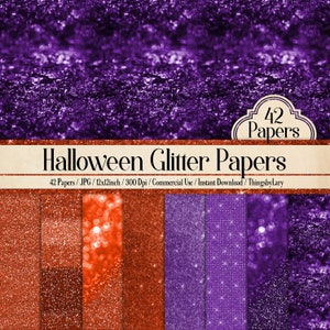 42 Halloween Glitter Papers 12 Inch, 300 Dpi Planner Paper, Commercial ...
