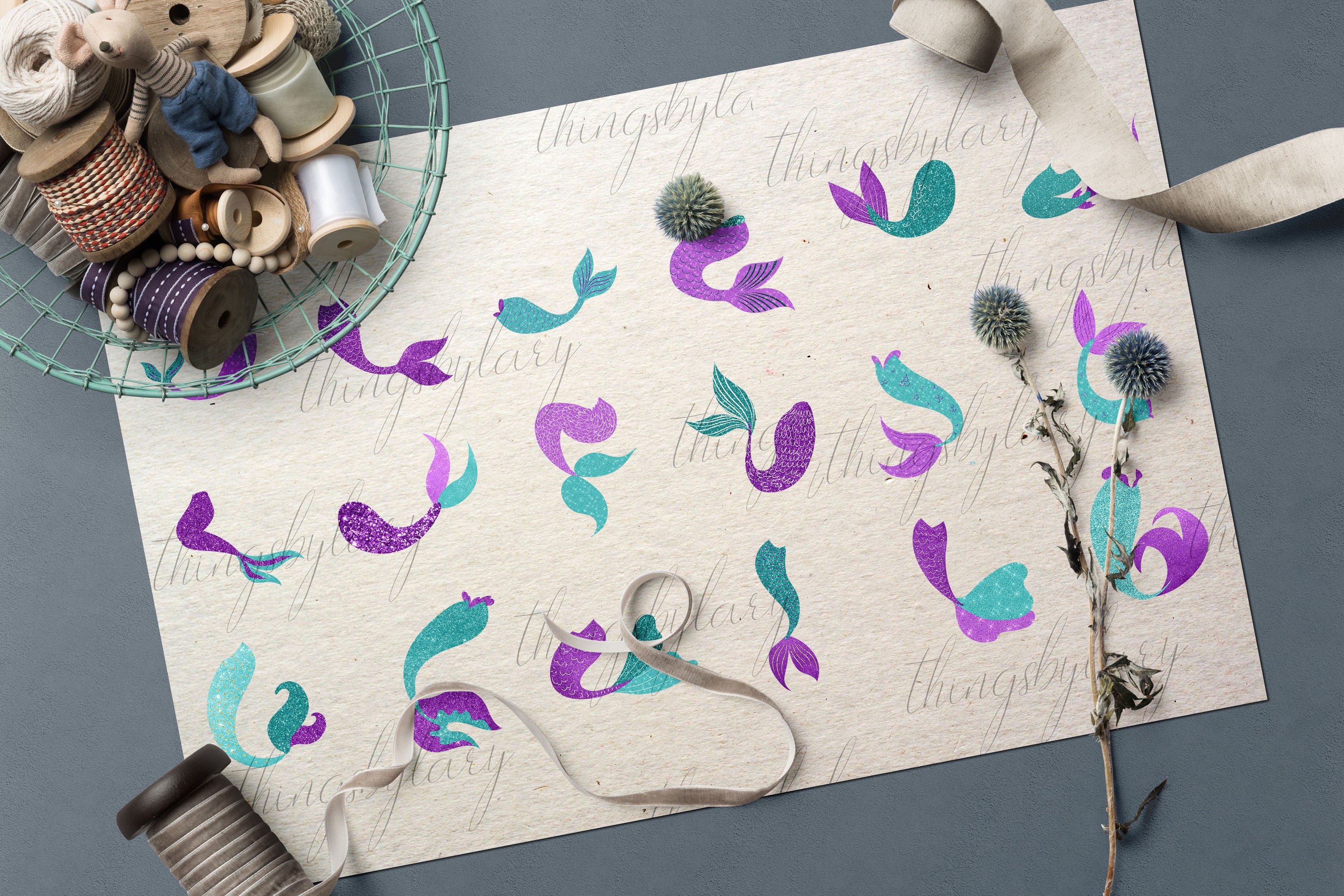 18 Glitter Mermaid Tails Overlay Images 300 Dpi PNG Instant Download ...