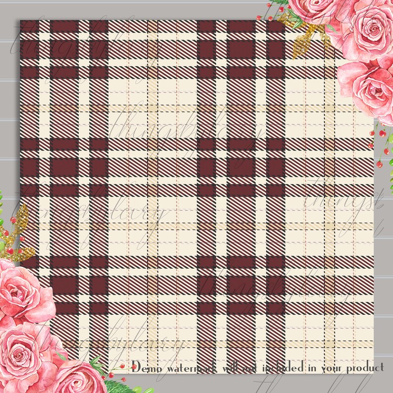 24 Seamless Camel and Beige Plaid Digital Papers 12x12 - Etsy