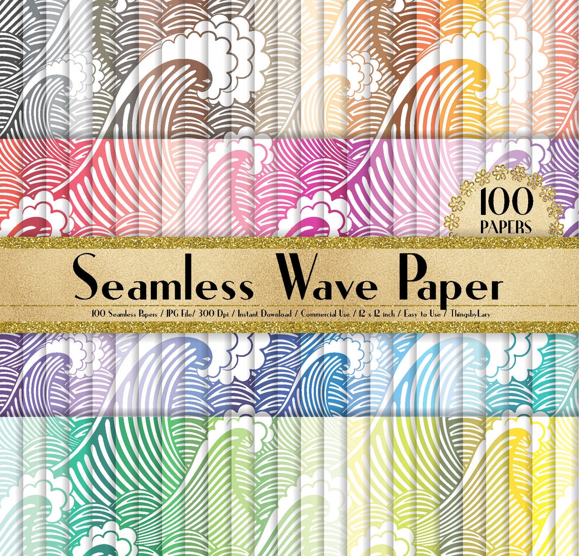 Wave Papersea Paperocean Digital Paperwave Digital - Etsy