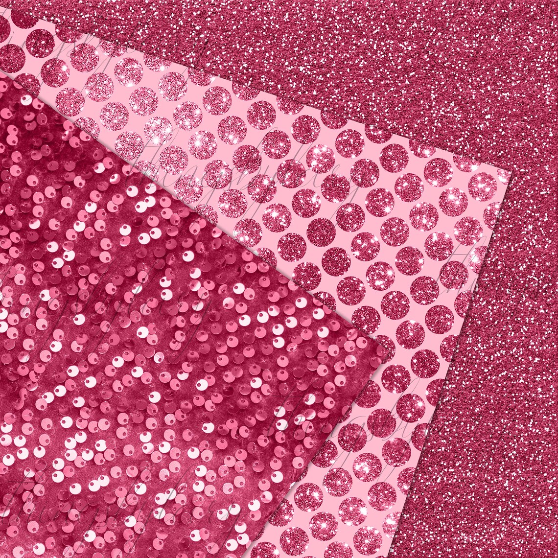 42 Blush Pink Glitter Sequin Digital Papers 12x12 300 | Etsy