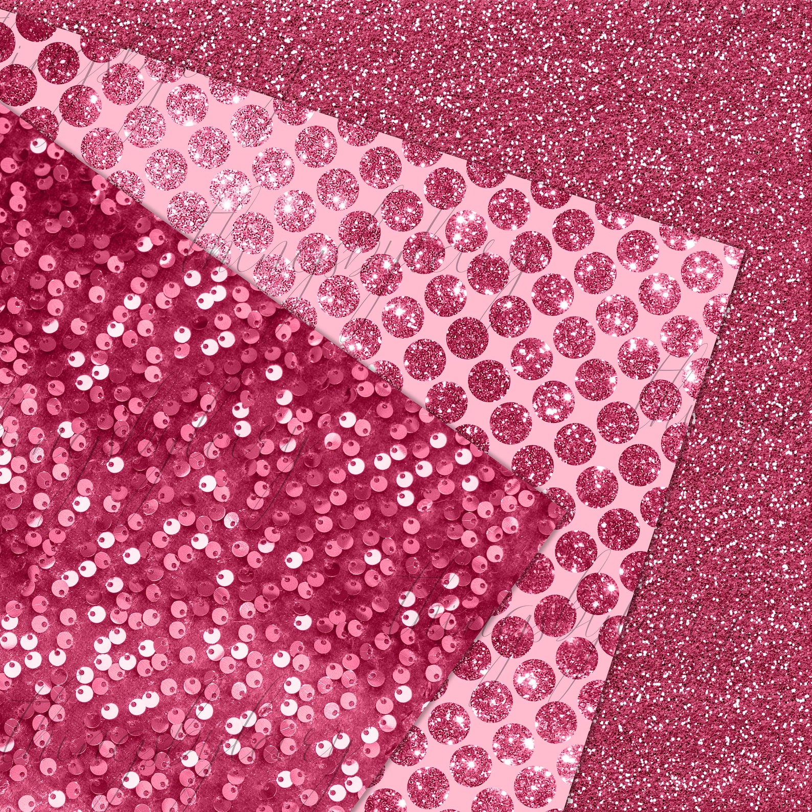 42 Blush Pink Glitter Sequin Digital Papers 12x12 300 | Etsy