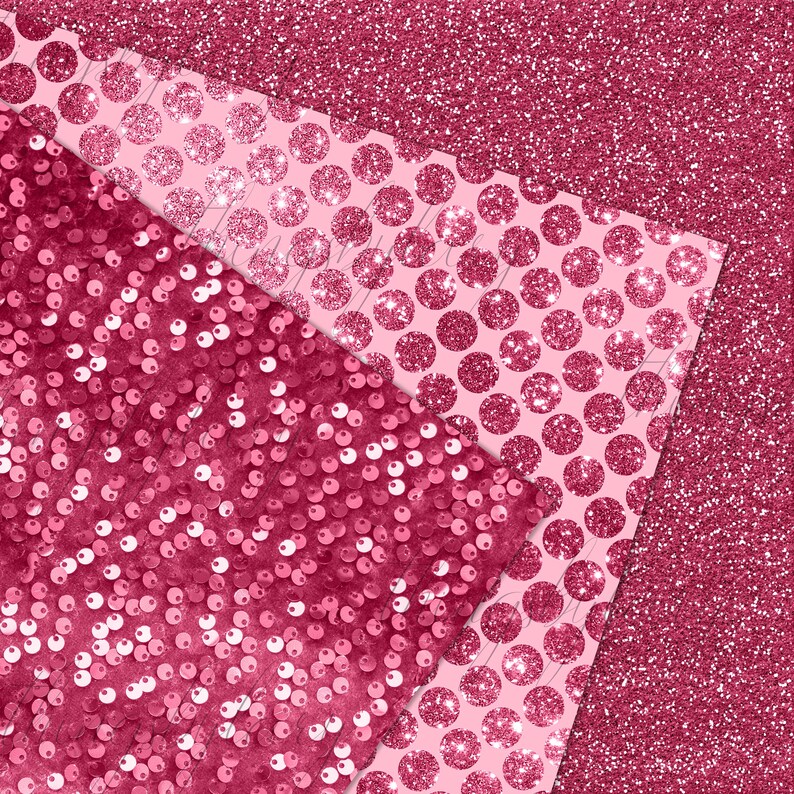 42 Blush Pink Glitter Sequin Digital Papers 12x12 300 | Etsy