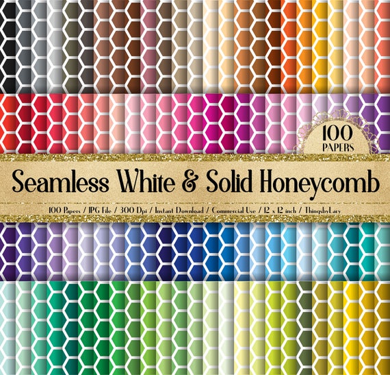 100 Seamless White and Solid Honeycomb Digital Papers | Etsy