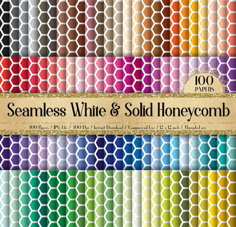 100 Seamless White and Solid Honeycomb Digital Papers | Etsy