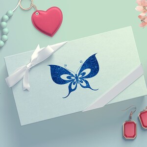 30 Royal Blue Foil and Glitter Butterfly Digital Image 300 Dpi Instant ...