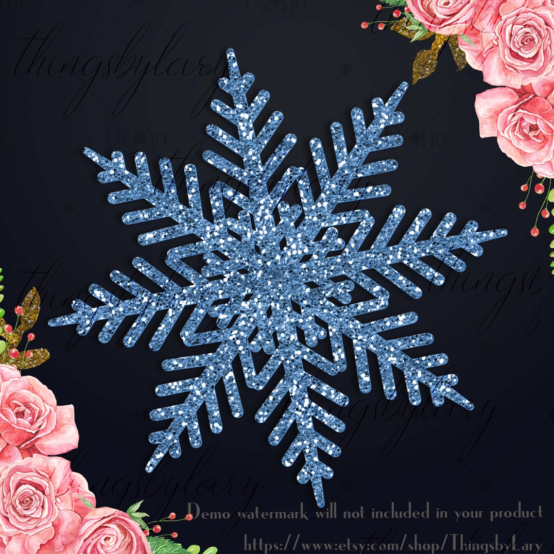100 Glitter Winter Snowflake Clip Arts 300 Dpi Instant | Etsy