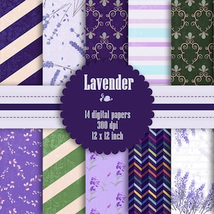 14 Lavender Digital Paper 12 Inch 300 Dpi Instant Download, Purple ...