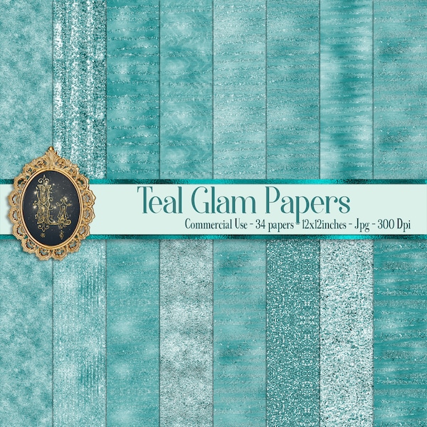 Red and Teal Digital Paper - Etsy