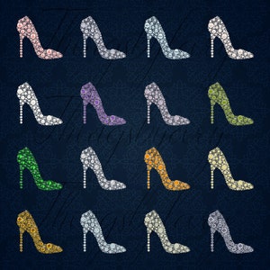 32 Diamond Pearl Rhinestone High Heels Digital Clip Arts 300 Dpi PNG ...