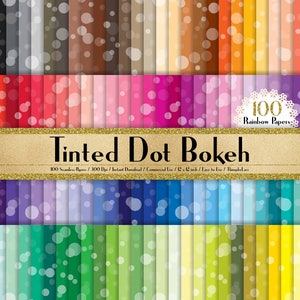 100 Seamless Tinted Dot Bokeh Background Papers in 12" X 12", 300 Dpi ...