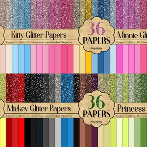 70% OFF 432 Papers, Princess Papers, Kid Theme Glitter Papers, Solid ...