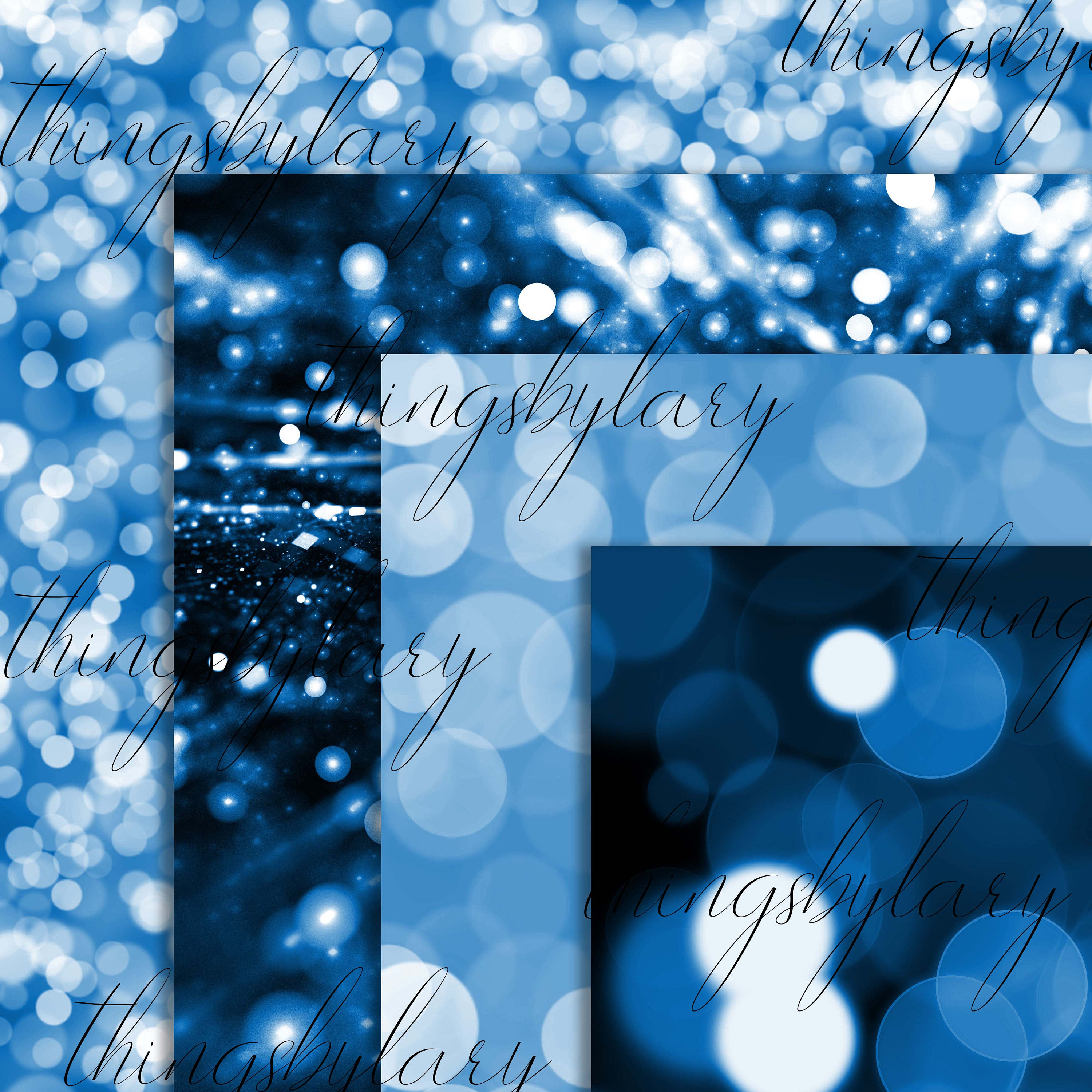 42 Royal Blue Bokeh Papers 12 Inch, 300 Dpi Planner Paper, Commercial ...