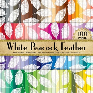 100 Seamless Peacock Feather Digital Papers,peacock Digital Paper ...