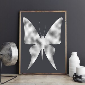 30 Metallic Silver Foil and Glitter Butterfly Digital Images 300 Dpi ...