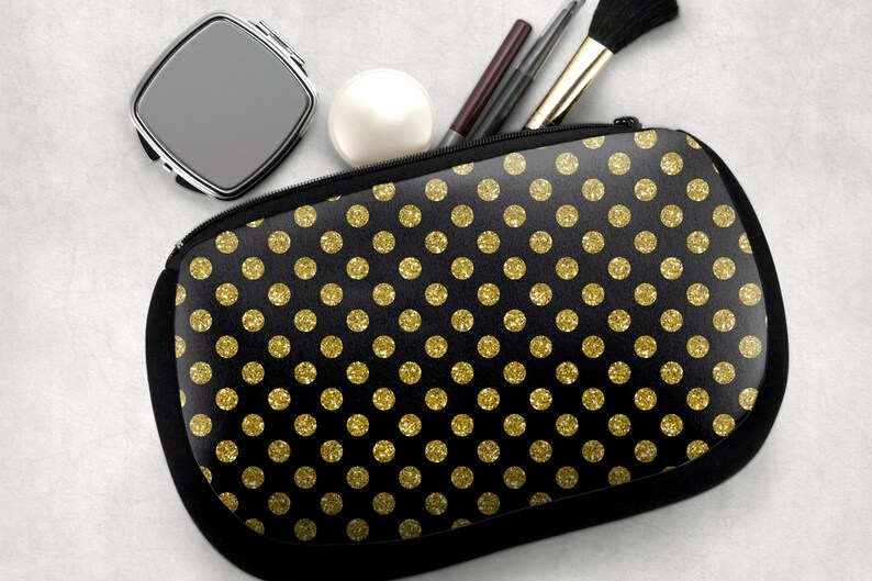 100 Seamless Black & Glitter Polka Dot Digital Papers | Etsy