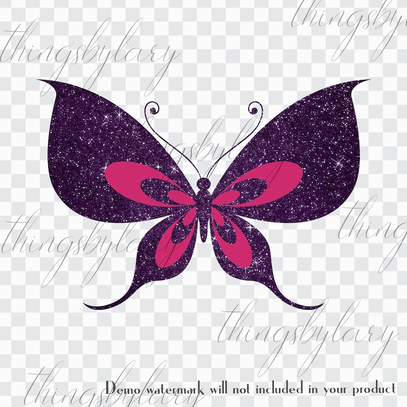 15 Pink and Purple Butterflies Gold Glitter Foil Butterfly - Etsy