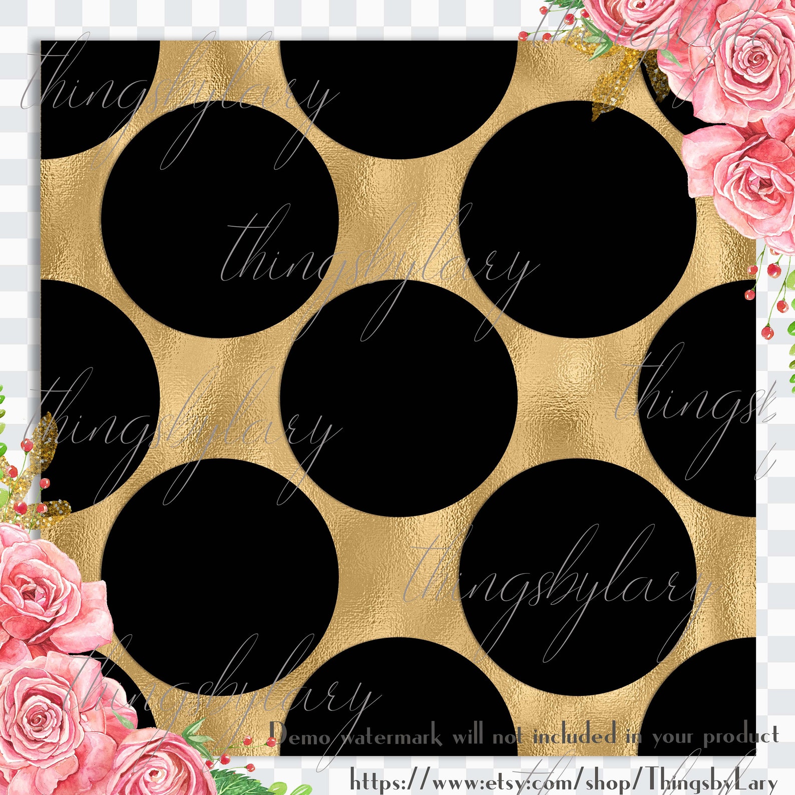 16 Luxury Black and Gold Polka Dot Digital Papers Commercial | Etsy