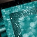42 Teal Bokeh Digital Papers 12x12 300 Dpi Planner Paper Commercial Use ...