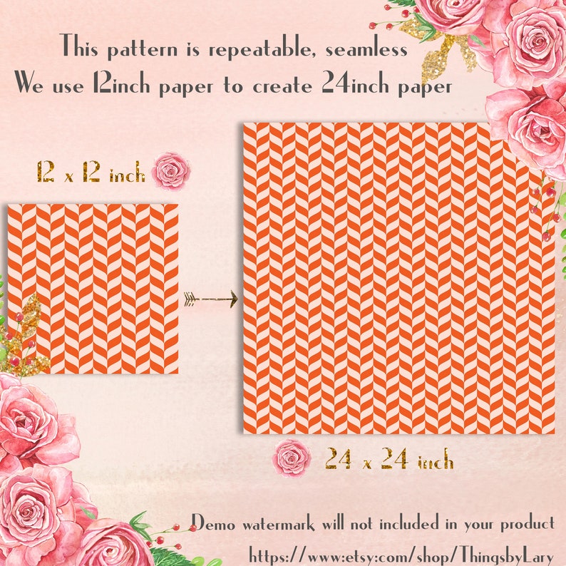100 Seamless Herringbone Digital Papers 12x12" 300 Dpi Commercial Use ...