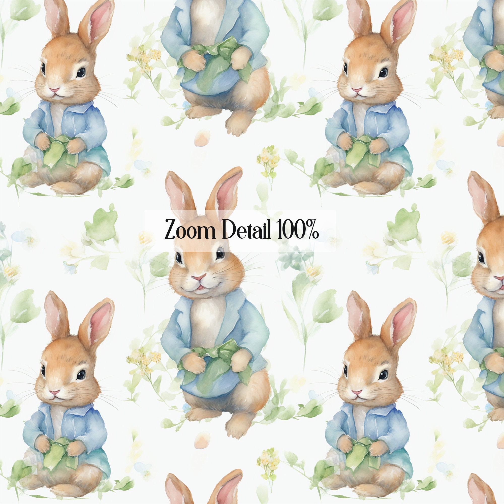 18 Seamless Watercolor Peter Rabbit Digital Papers JPG 300dpi ...