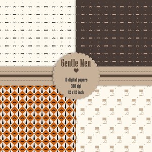 16 Gentlemen Digital Papers in 12 Inch, High Resolution 300 Dpi ...