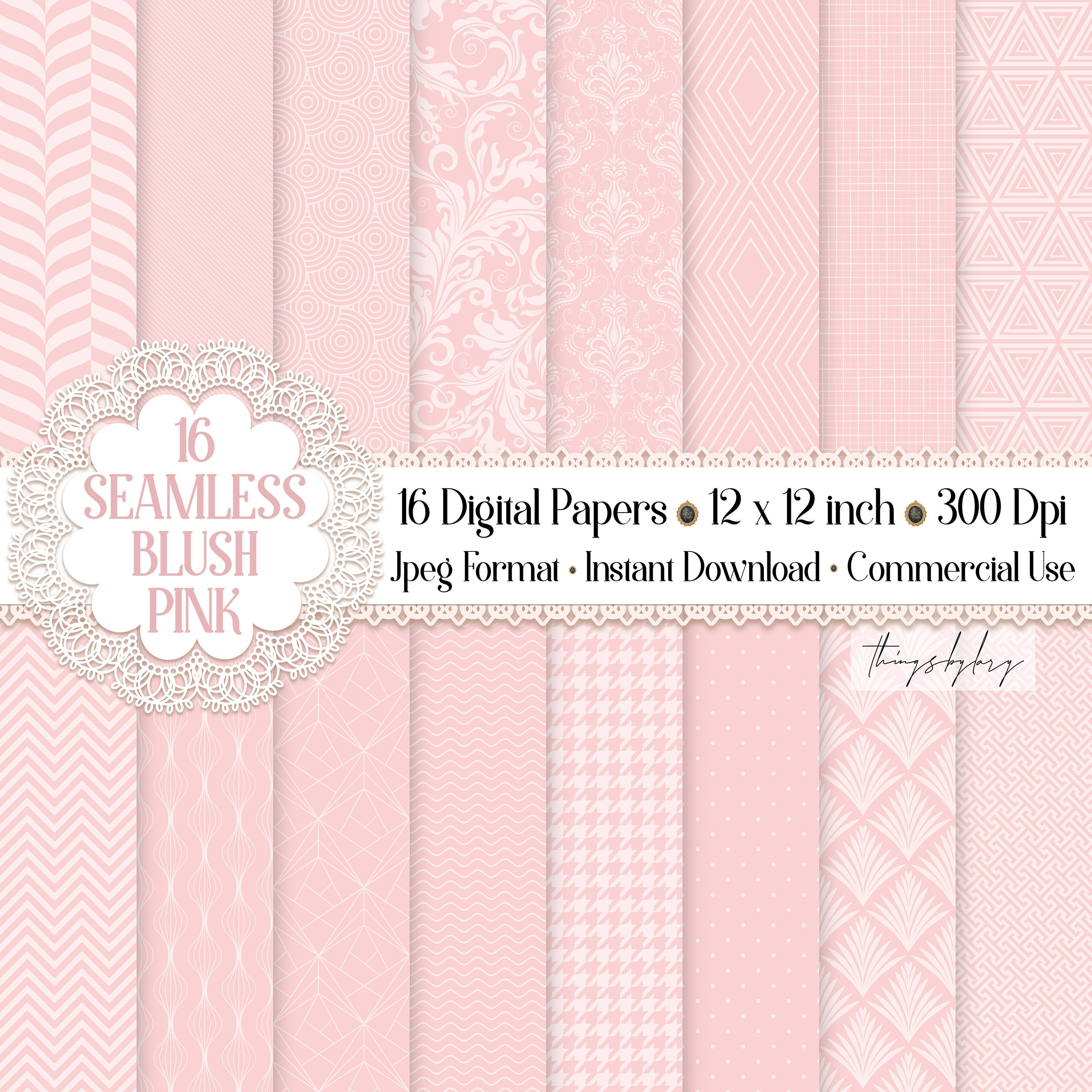 16 Seamless Luxury Blush Pink Digital Papers 300 Dpi | Etsy Australia