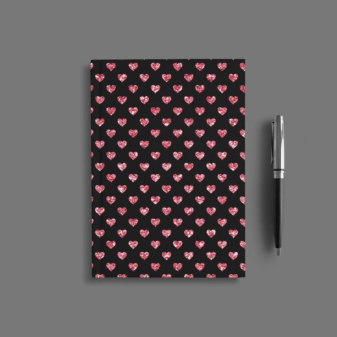 100 Seamless Black and Glitter Heart Pattern Digital Papers | Etsy