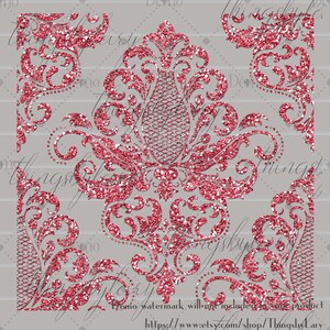 42 Various Glitter Seamless Damask Ornament Overlay Images 12in ...