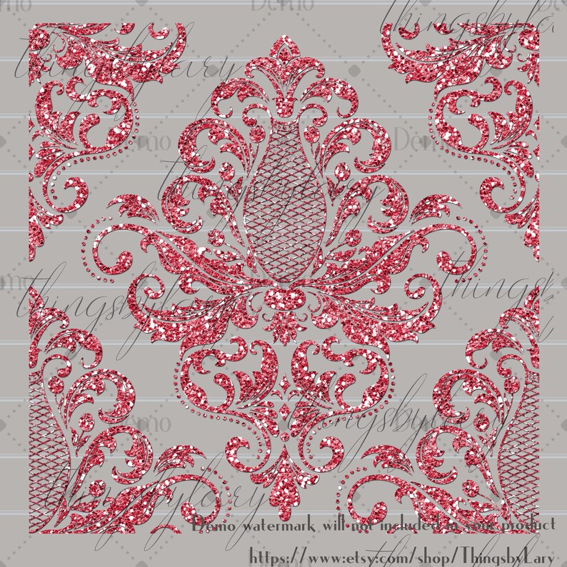 42 Various Glitter Seamless Damask Ornament Overlay Images 12in ...