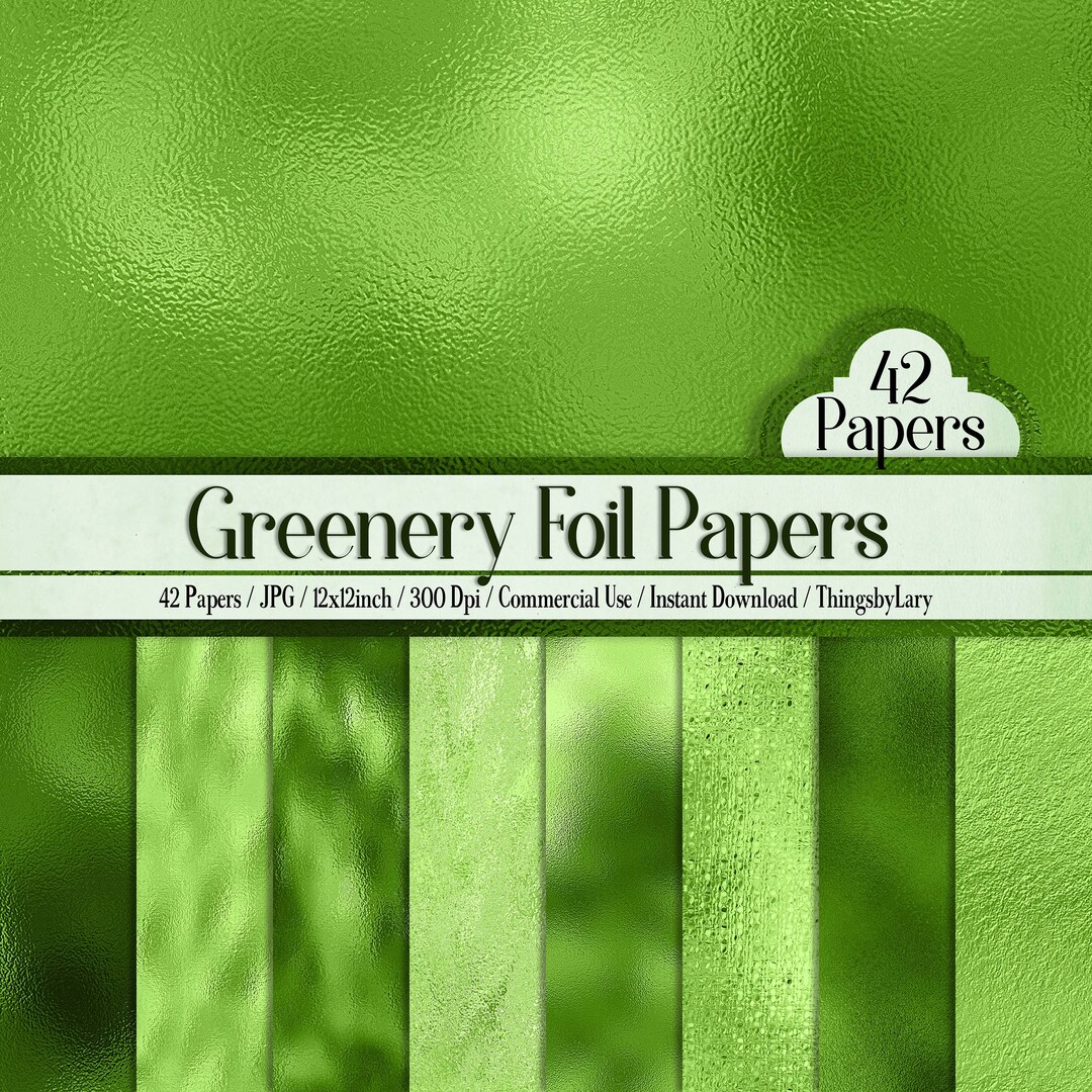 42 Luxury Greenery Foil Papers 12 Inch, 300 Dpi Planner Paper ...
