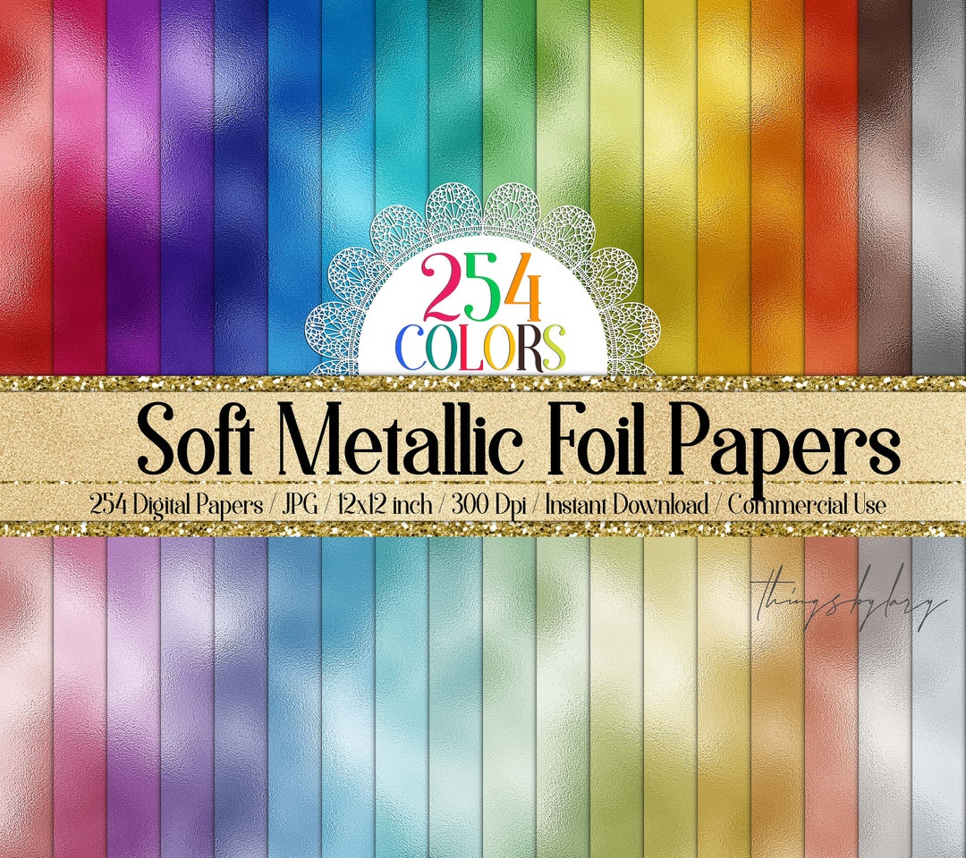 254 Soft Foil Metallic Digital Images 12 Inch 300 Dpi Instant Download ...