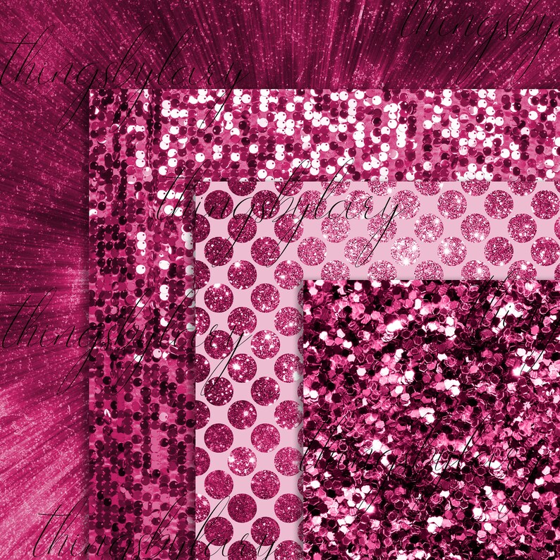 42 Pink Peacock Glitter Papers 12 Inch 300 Dpi Planner Paper Commercial ...