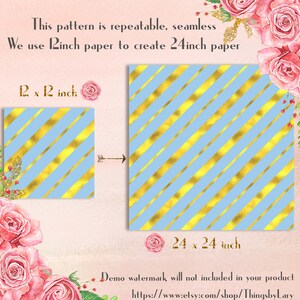 100 Seamless Gold Foil Striped Papers 12 Inch 300 Dpi Instant Download ...