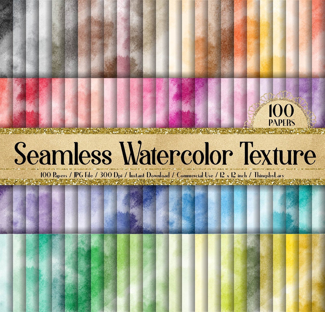 100 Seamless Watercolor Texture Papers 12 Inch 300 Dpi Commercial Use ...