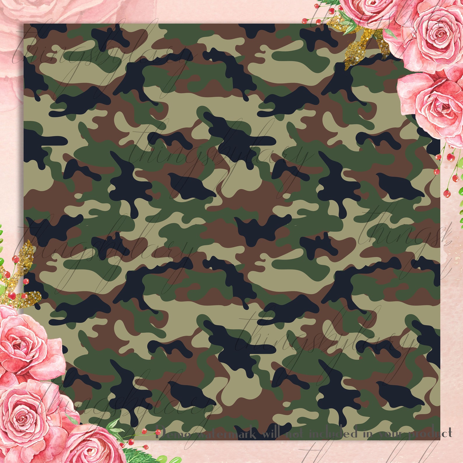 20 Seamless Military Camouflage Digital Papers 12" 300 Dpi Military ...