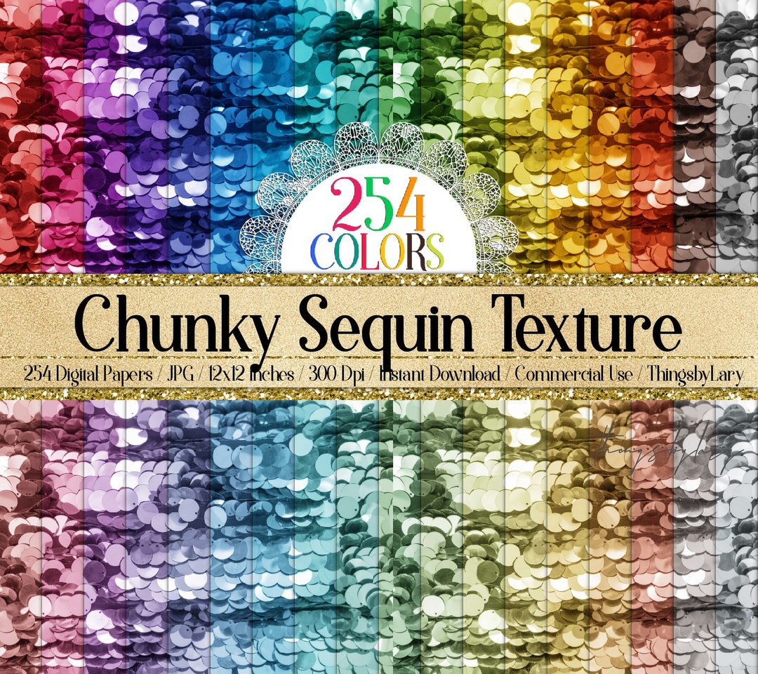 254 Chunky Sequin Texture Digital Papers Commercial Use Confetti Sequin ...