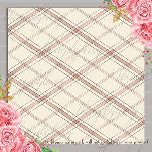 24 Seamless Camel and Beige Plaid Digital Papers 12x12" 300 DPI JPG ...