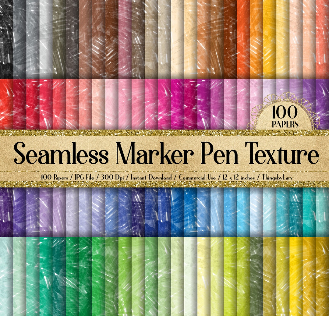 100 Seamless Marker Pen Texture Digital Papers Commercial Use Marker ...