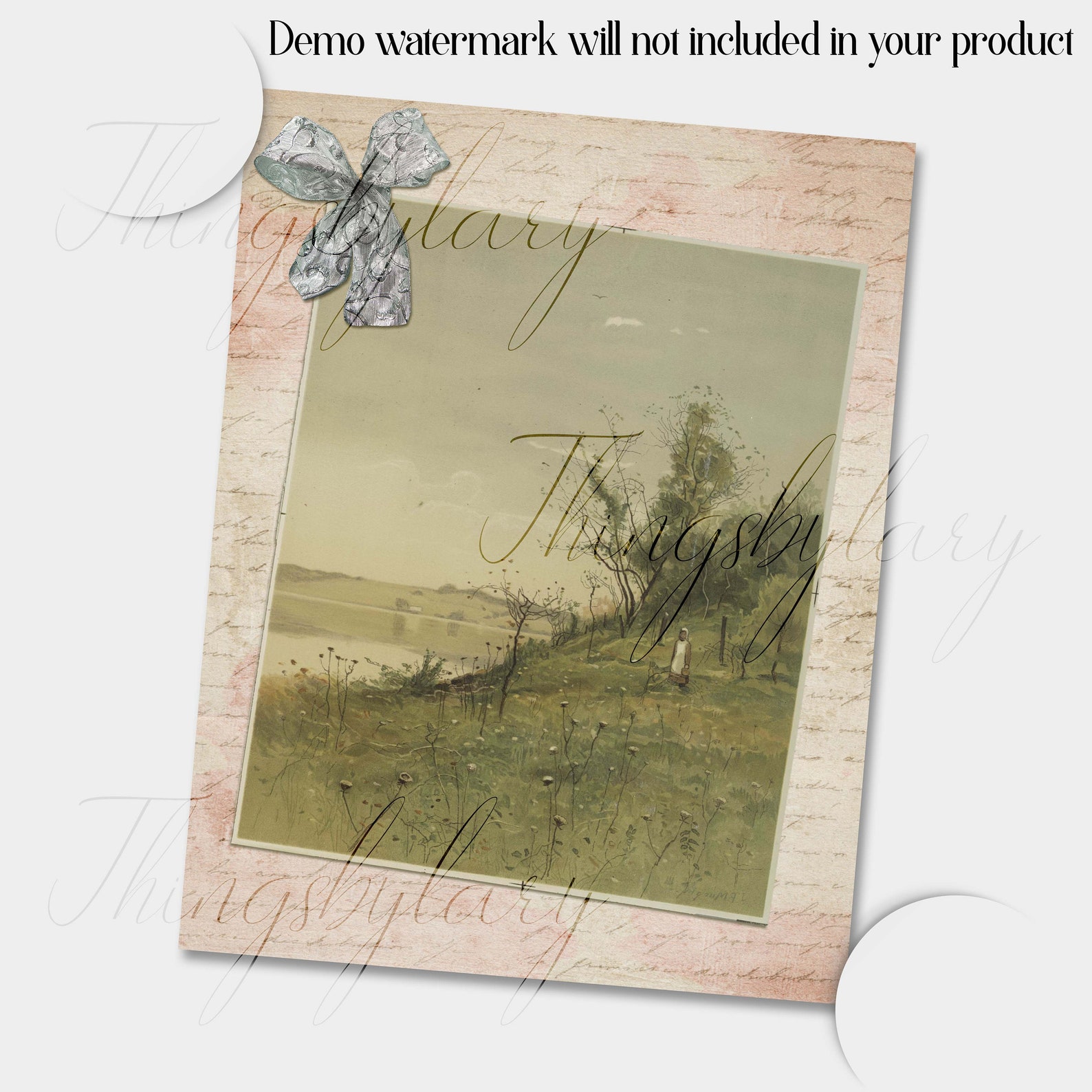 16 Vintage Landscape Travel Postcard Nature Digital Papers 8.5x11" 300 ...