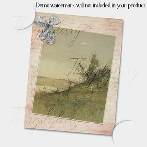 16 Vintage Landscape Travel Postcard Nature Digital Papers 8.5x11" 300 ...