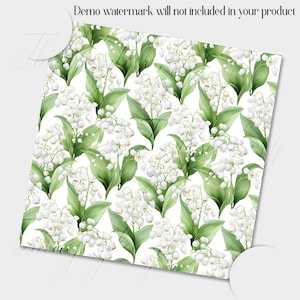 16 Seamless Lily of the Valley Flower Digital Papers Commercial Use ...
