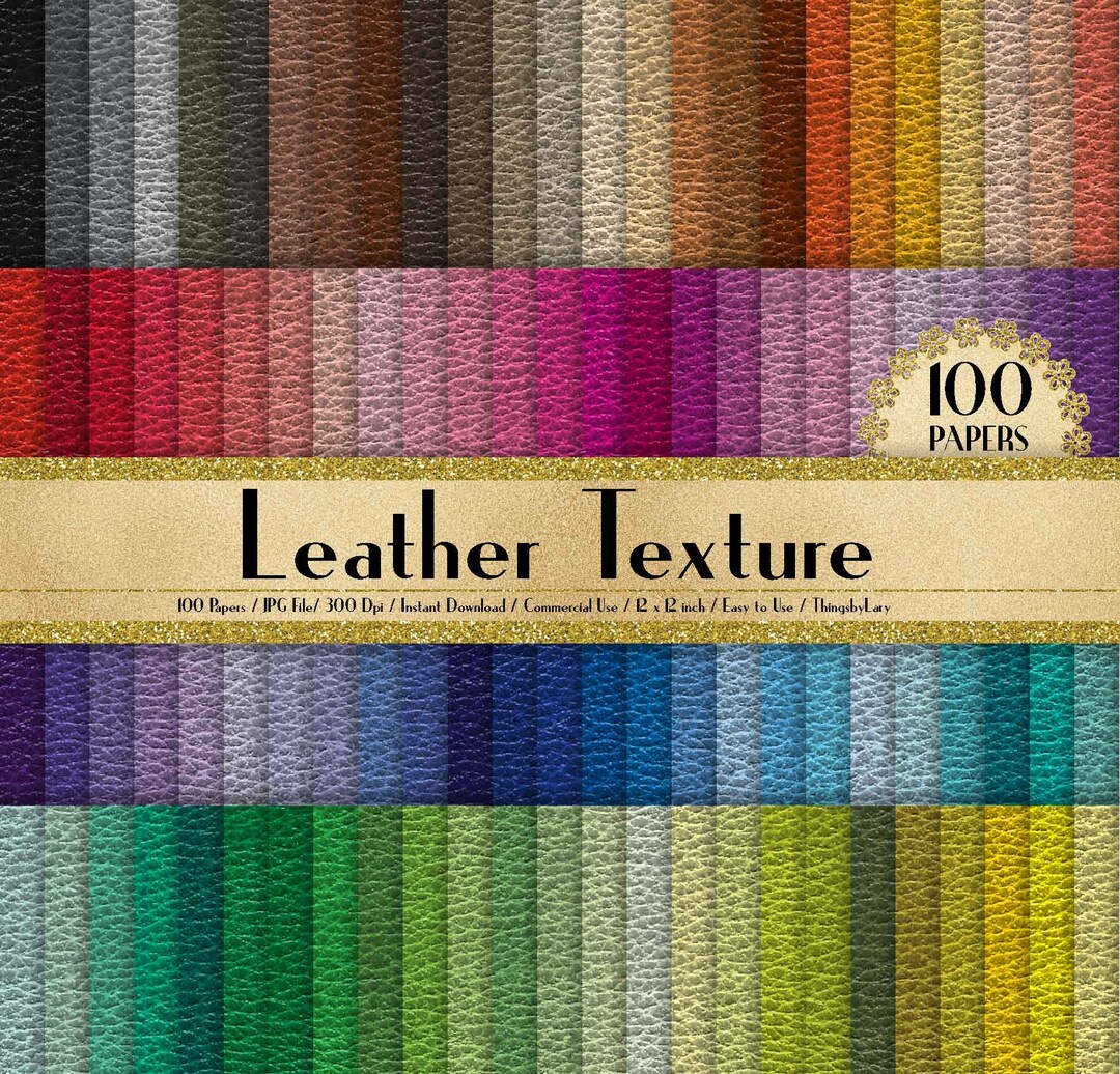 100 Leather Texture Papers in 12" X 12", 300 Dpi Planner Paper ...