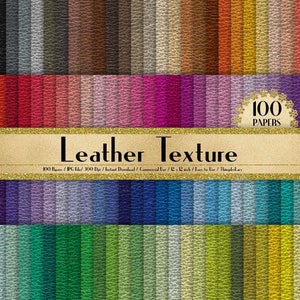 100 Leather Texture Papers in 12" X 12", 300 Dpi Planner Paper ...