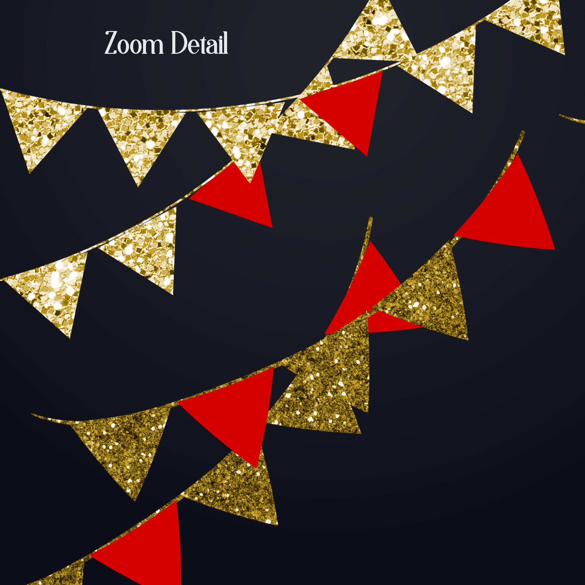 34 Red and Gold Glitter Party Garland Overlay Digital Images | Etsy